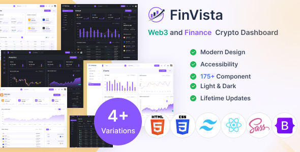 FinVista – Web3 and Finance Crypto Dashboard Template by UIAXIS | ThemeForest